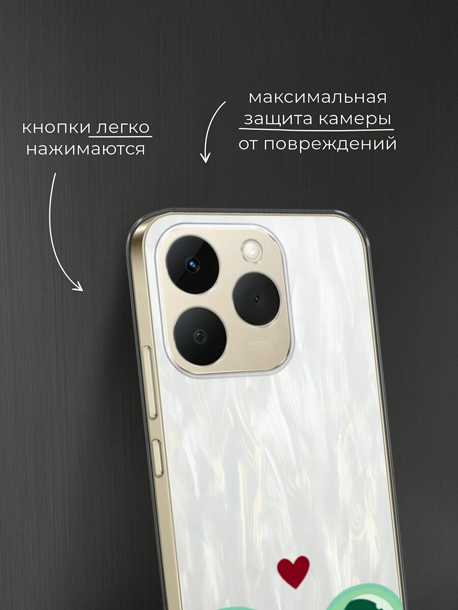 Чехол на Realme 15T / Реалми 15Т с принтом "Влюблённая лягушка - 14 февраля", прозрачный — фото 1