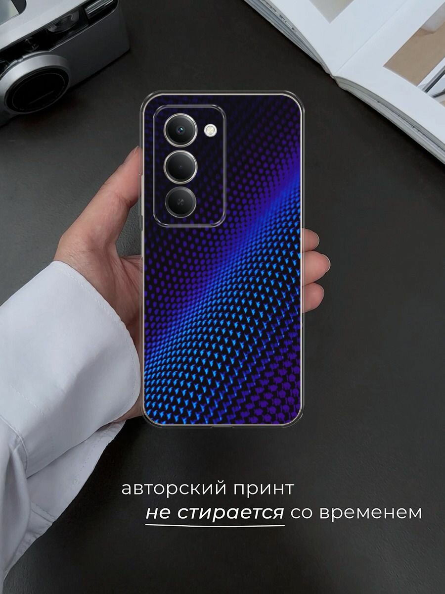 Чехол на Xiaomi Redmi 15 / Сяоми Редми 15 с принтом "Синий карбон" — фото 1
