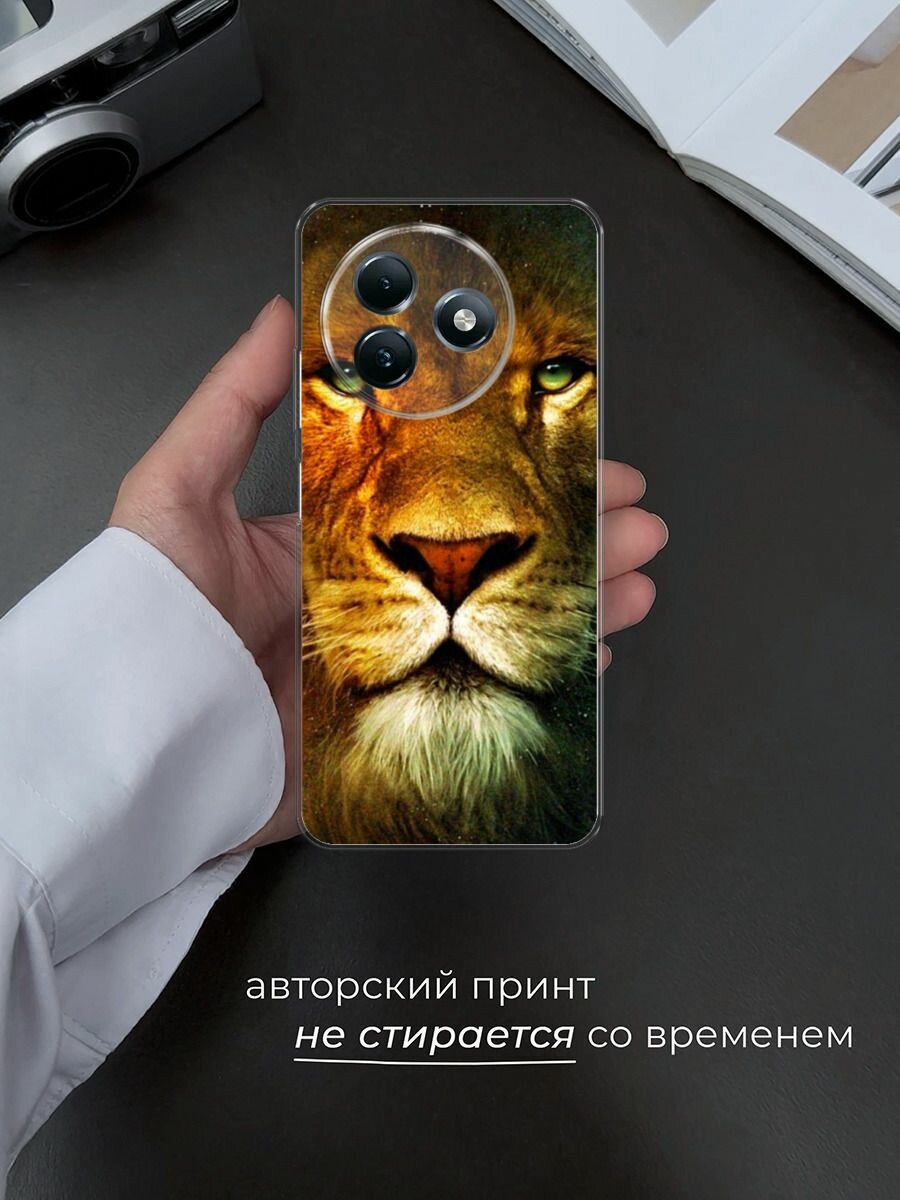 Силиконовый чехол на Itel S24 / Ител S24 с принтом "Лев арт 8" — фото 1