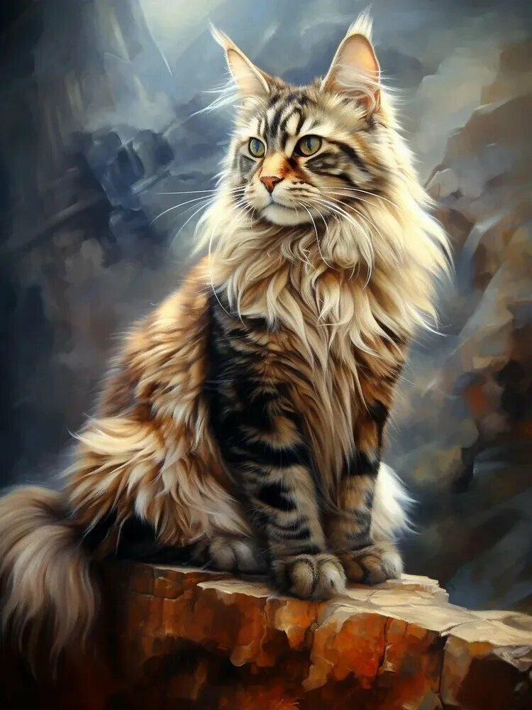 Diamond Mosaic на подводной лодке Maine Kun Cat, 40x50 см, вышивка с круглыми стразами, установлена для творчества, полной подкладки/подарок