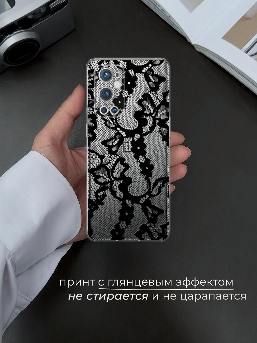 Чехол на OnePlus 9 Pro / ВанПлас 9 Про с принтом "Черная сетка 2" — фото 1