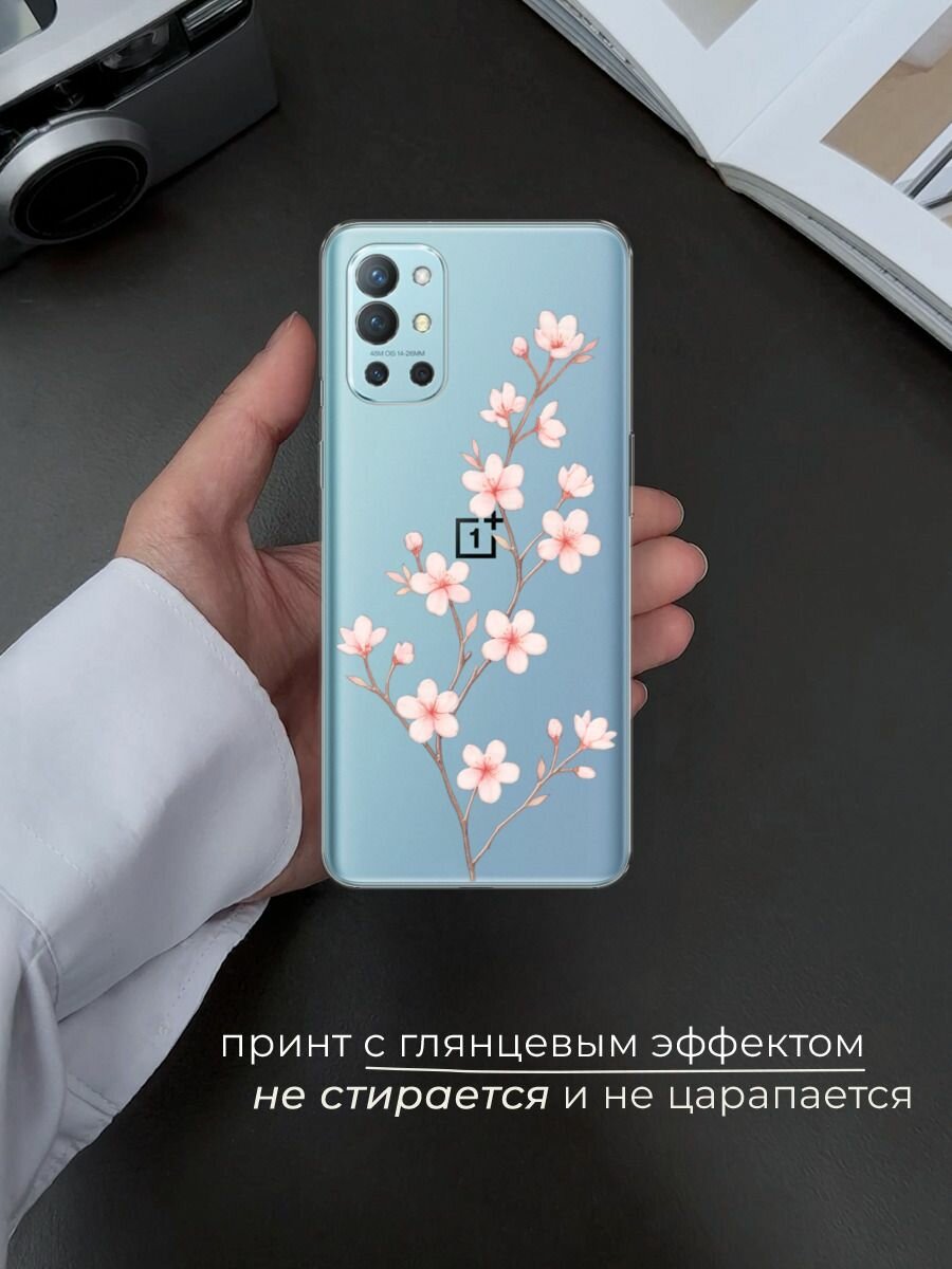 Чехол на OnePlus 9R / ВанПлас 9R с принтом "Веточка сакуры 2" — фото 1