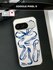 Чехол на Google Pixel 9 / Гугл Пиксель 9 с принтом "Синие очертания банта 2"
