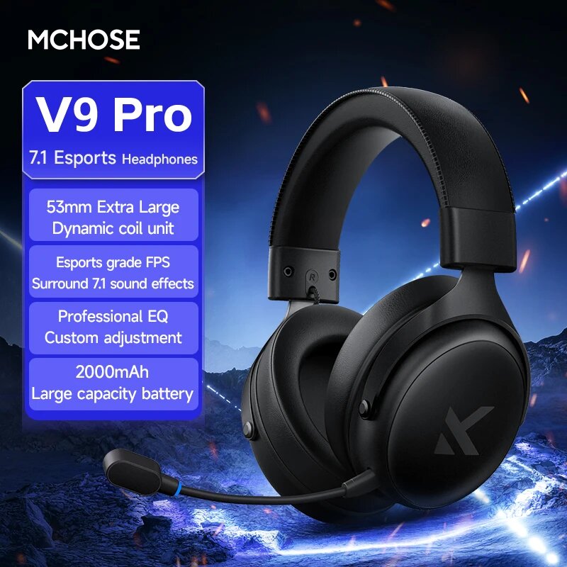 MCHOSE V9 Pro Беспроводные игровые наушники V9 Pro Black