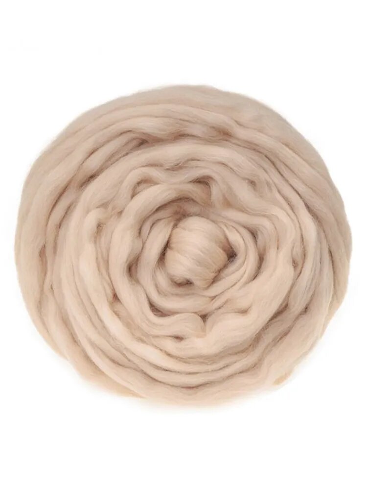 Шерсть для валяния мериносовая тонкая 100%, 100 гр. (03 светло-бежевый)