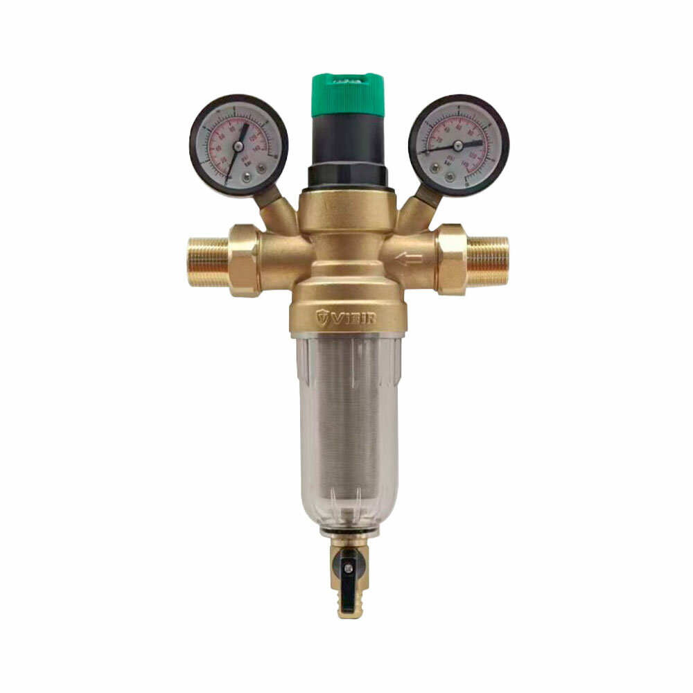Фильтр с регулятором давления и 2-я манометрами 3/4 для холодной воды Vieir JC184
