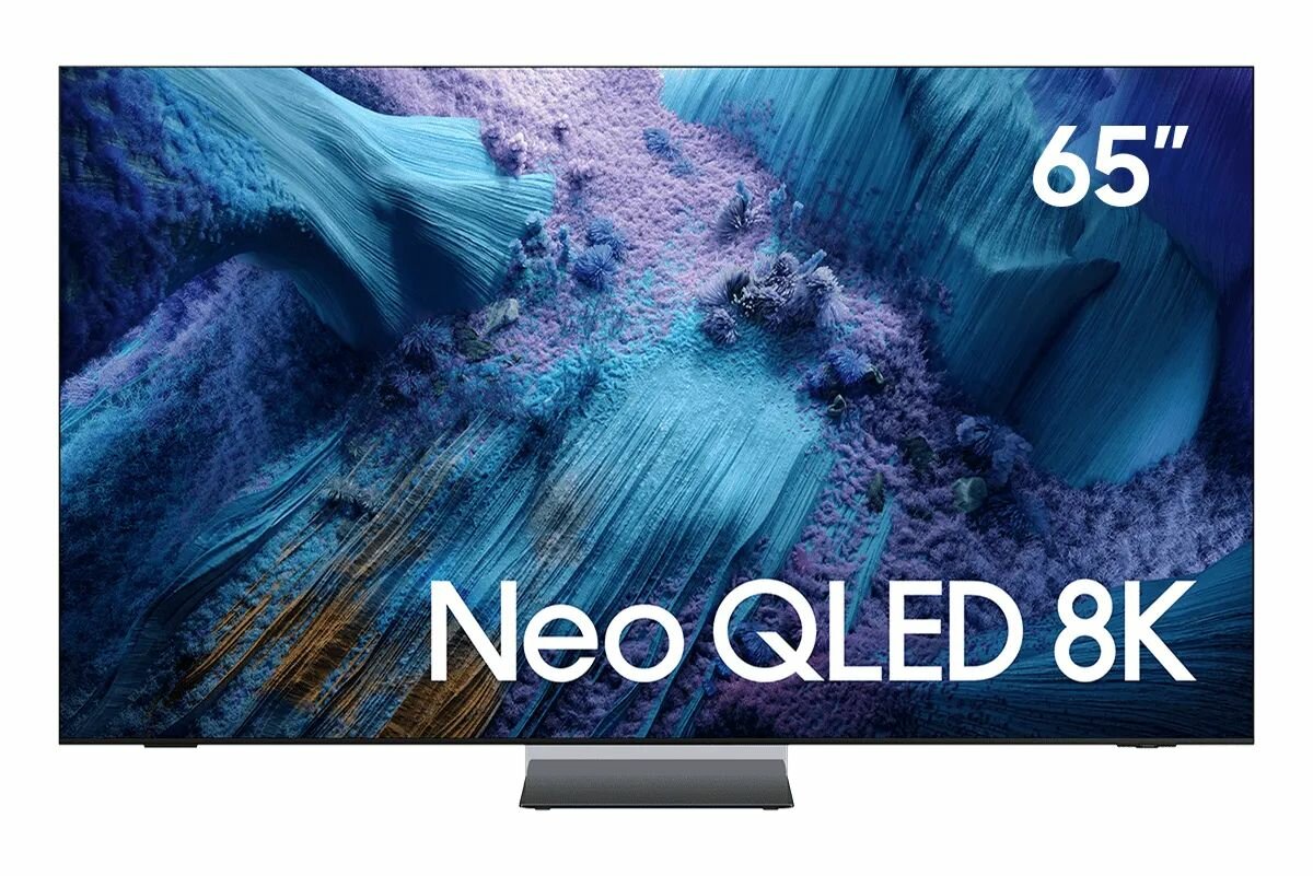 Телевизор Samsung QE65QN990FU, 8K, QLED, мини-LED, 65", серебристый