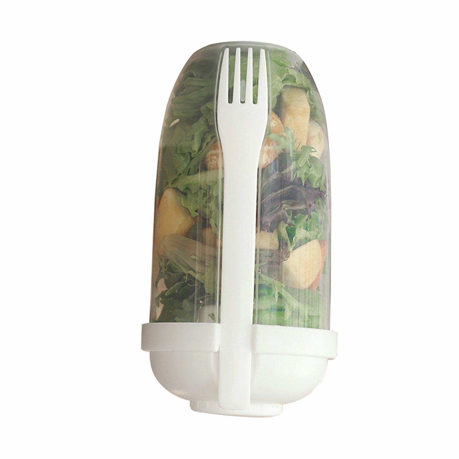 Салатница PP Портативный салатный контейнер с крышкой и вилкой для путешествий на открытом воздухе 1000 мл