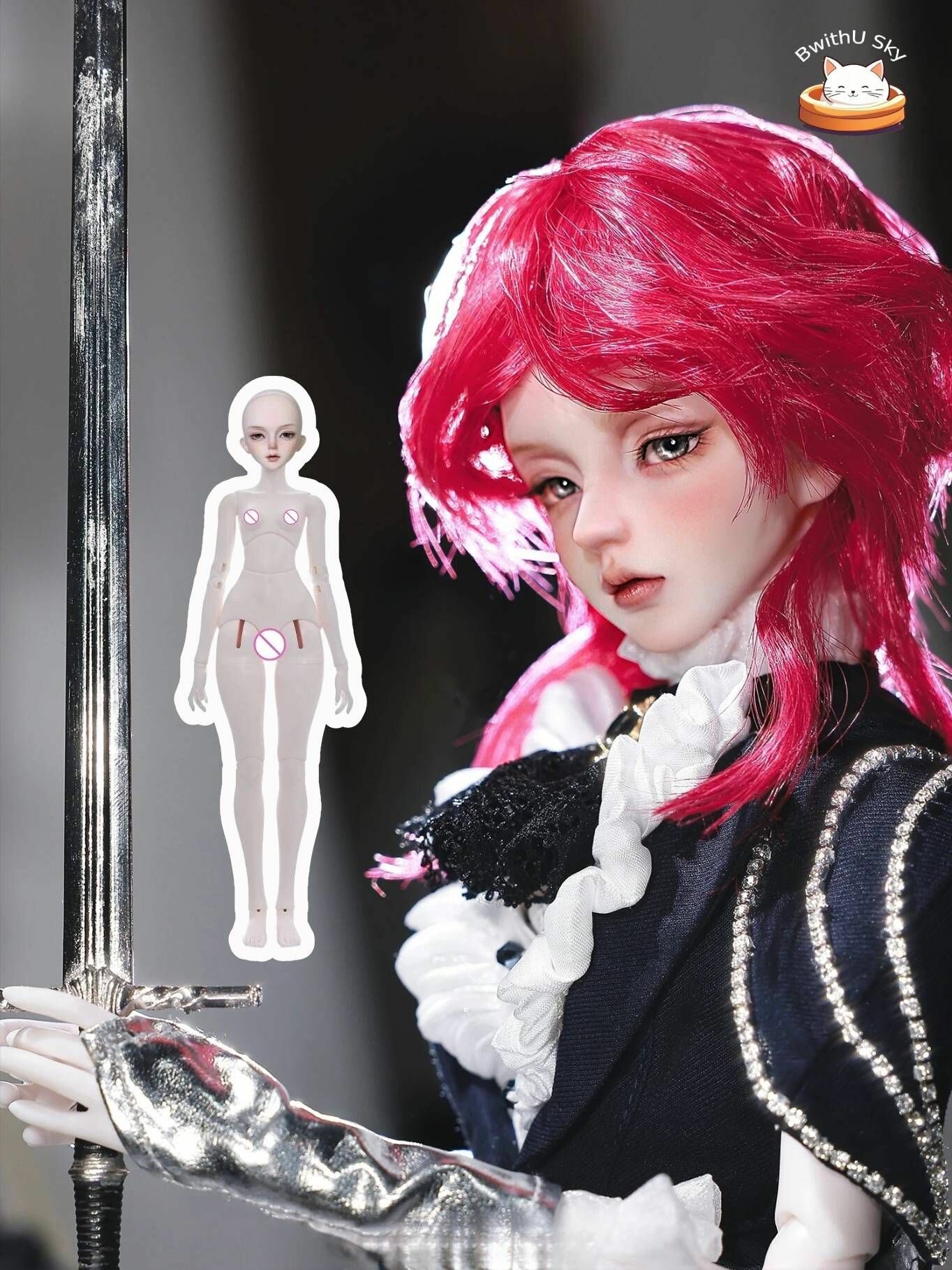 Кукла BwithU Carmen, 1/4 обнаженная кукла с нормальной кожей, без макияжа, без аксессуаров