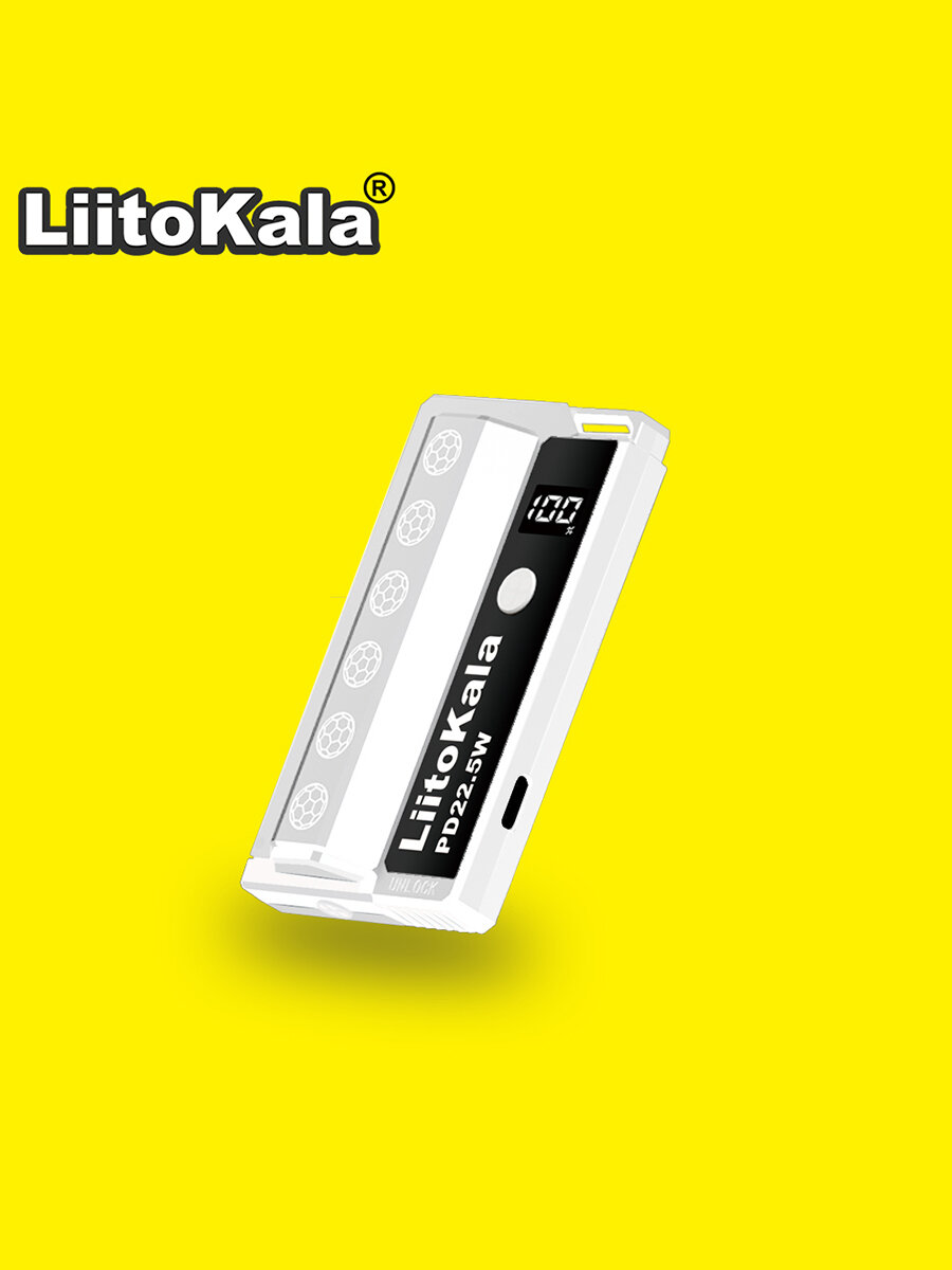 Liitokala PB - L01 I 21700 5000mAh Белый мобильный телефон Зарядчик, линия зарядки для телефонов Apple, выход type - c 22,5 Вт