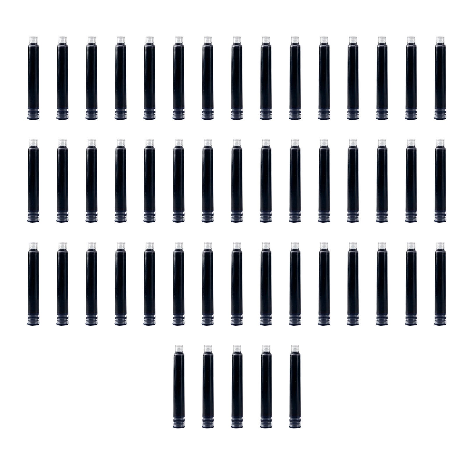 50 шт. картриджи с чернилами для перьевой ручки, черный цвет, картридж для заправки чернил с диаметром отверстия 3,4 мм для офиса, школьников, письменных принадлежностей, канцелярских принадлежностей