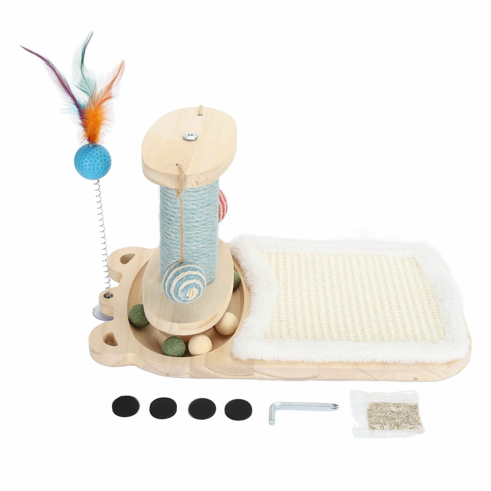 Интерактивная деревянная кошачья башня с когтеточкой для дома