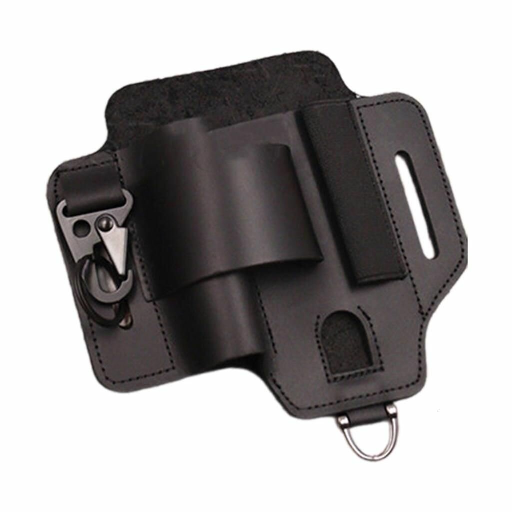Кожаный чехол для мультитула с креплением на ремень, Черный цвет - Воловья Кожа