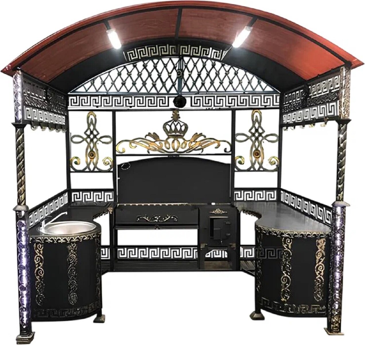 Мангальный комплекс "Изабелла", сварной, с печью и жаровней, 12 пазов для шампуров