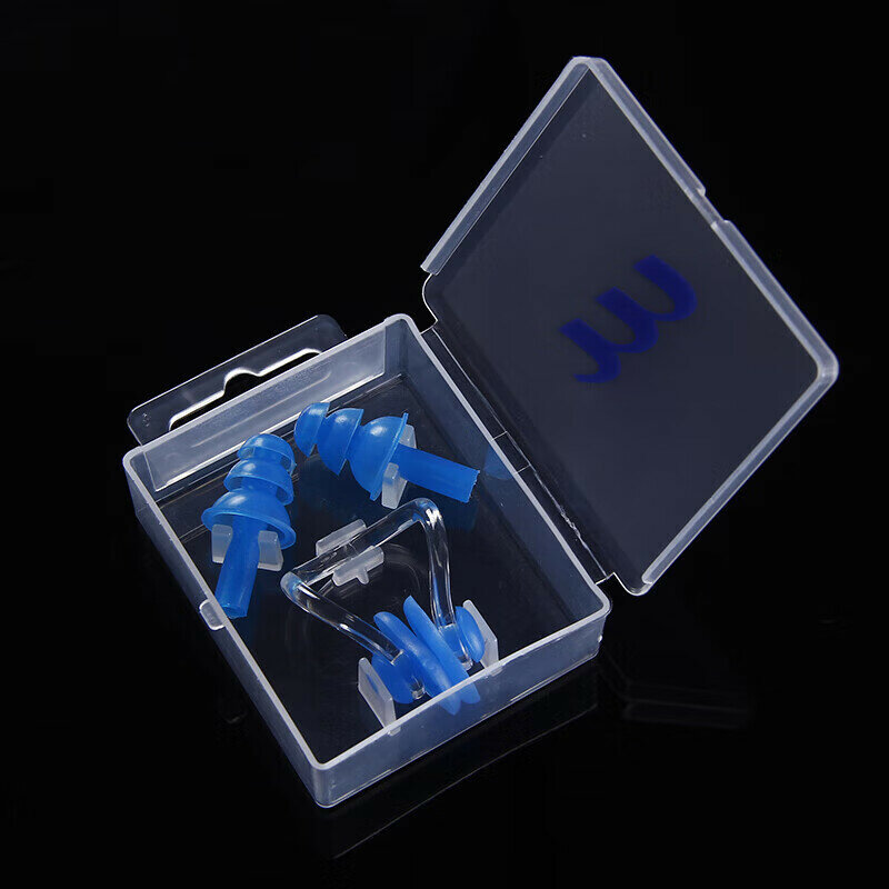 Youyou Nose Clip And Ear Plug Set, Professional Anti-Choking Water Training, Swimming Pool Auxiliary Equipment, Professional Swimming Gear, Blue, 9102