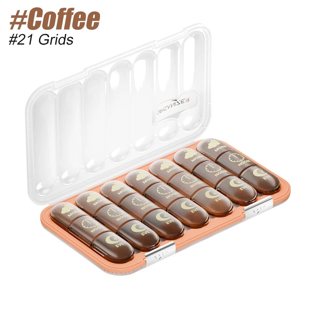 Еженедельный органайзер для таблеток Coffee-21