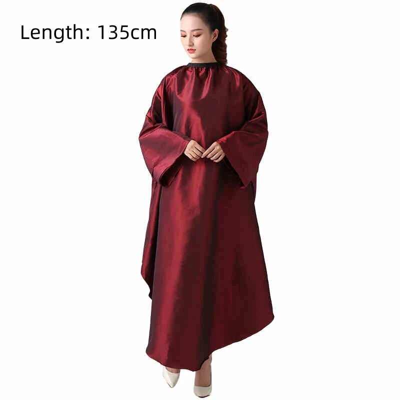 Парикмахерская с длинными рукавами, халат для стрижки, парикмахерский халат, фартук для стрижки волос, тканевая накидка для парикмахера, водонепроницаемый халат