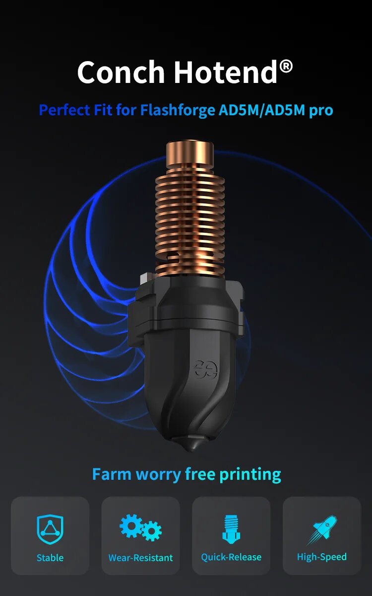 FYSETC Phaetus Conch Hotend 0.4mm для Flashforge AD5M/Pro