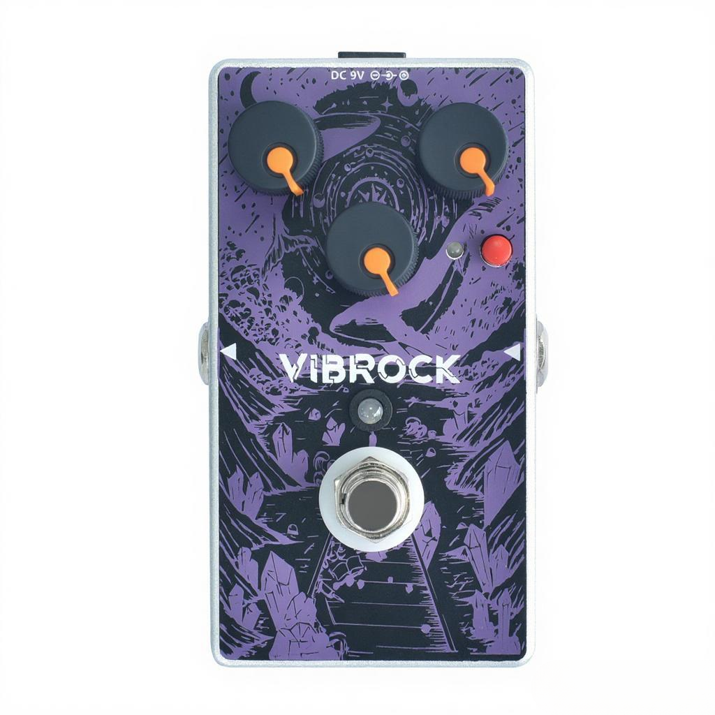 RE-02 VIBROCK Эффектный Педаль для Гитары Chorus Vibrato с Регуляторами Скорости, Глубины, Громкости, True Bypass, Полностью Металлический Корпус, Цвет: Фиолетовый, Материал: Цинковый Сплав, Питание: DC 9V, Размер Товара: 11 * 5.9 * 5.3cm, Вес Товара: