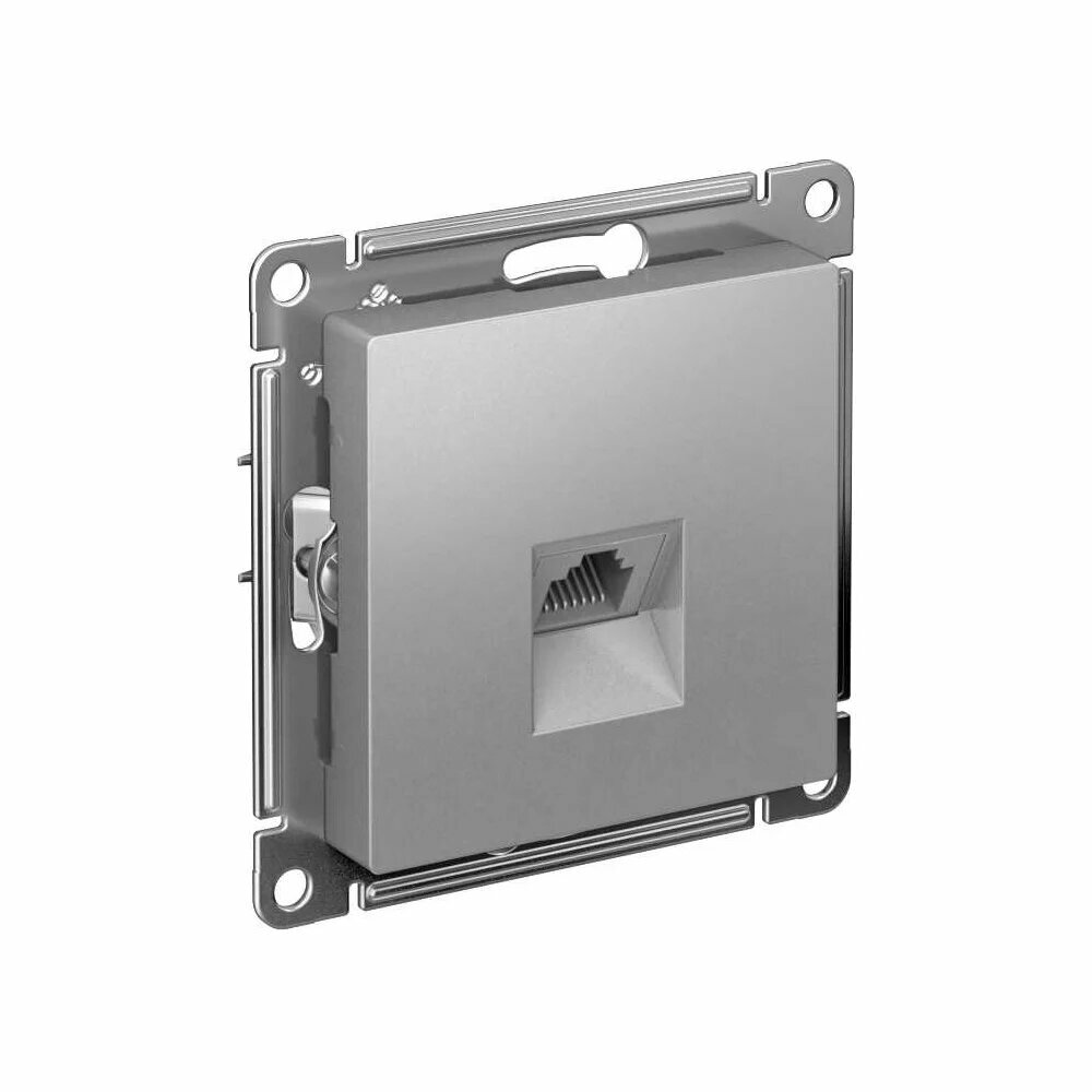 Механизм компьютерной розетки Systeme Electric ATLAS DESIGN RJ45 алюминий ATN000383, пластик, для удобного и быстрого