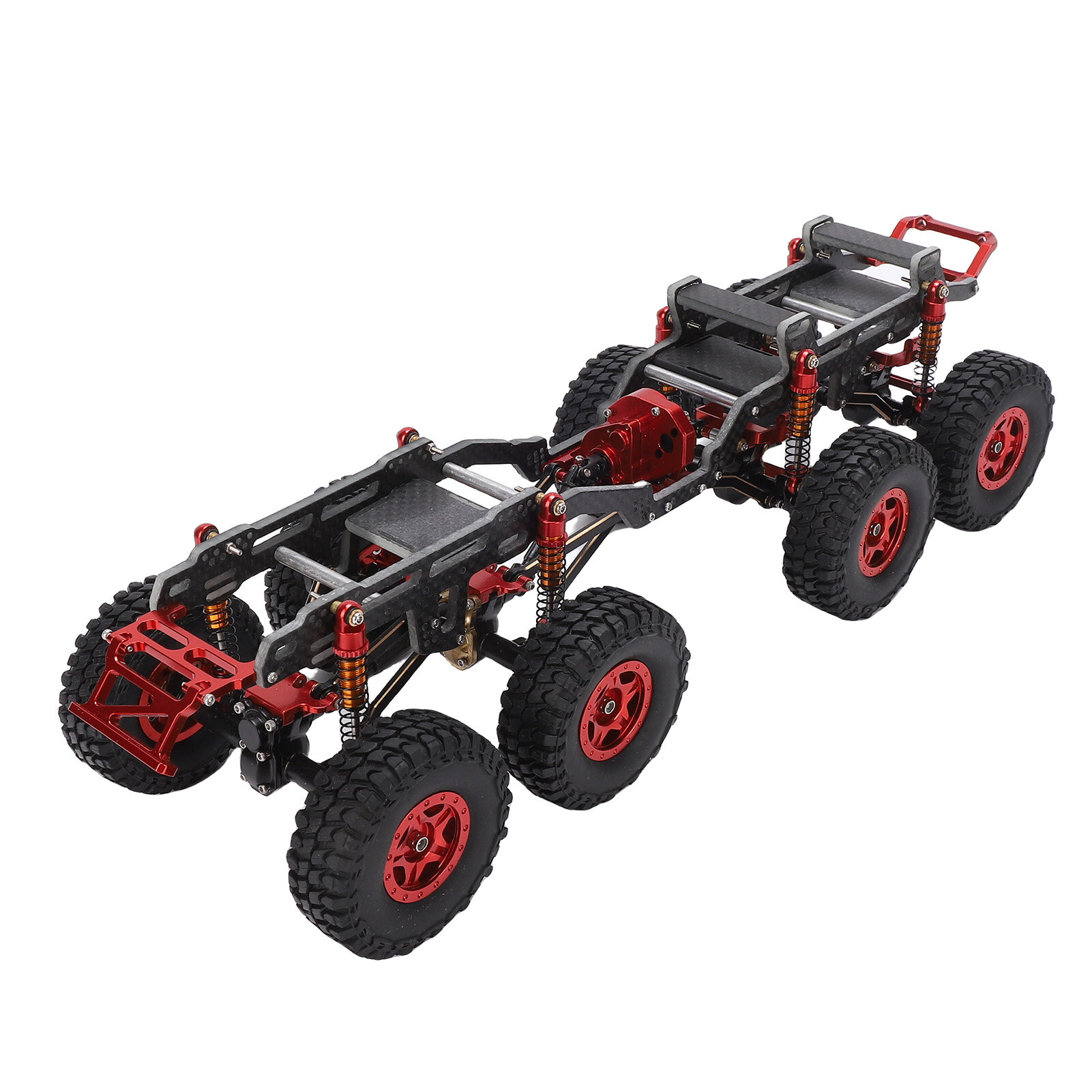 Carbon Fiber RC Car Chassis Frame Replacement for Axial SCX24 RC Car 8x8 Low Center Gravity Chassis Refit Kit Black Red