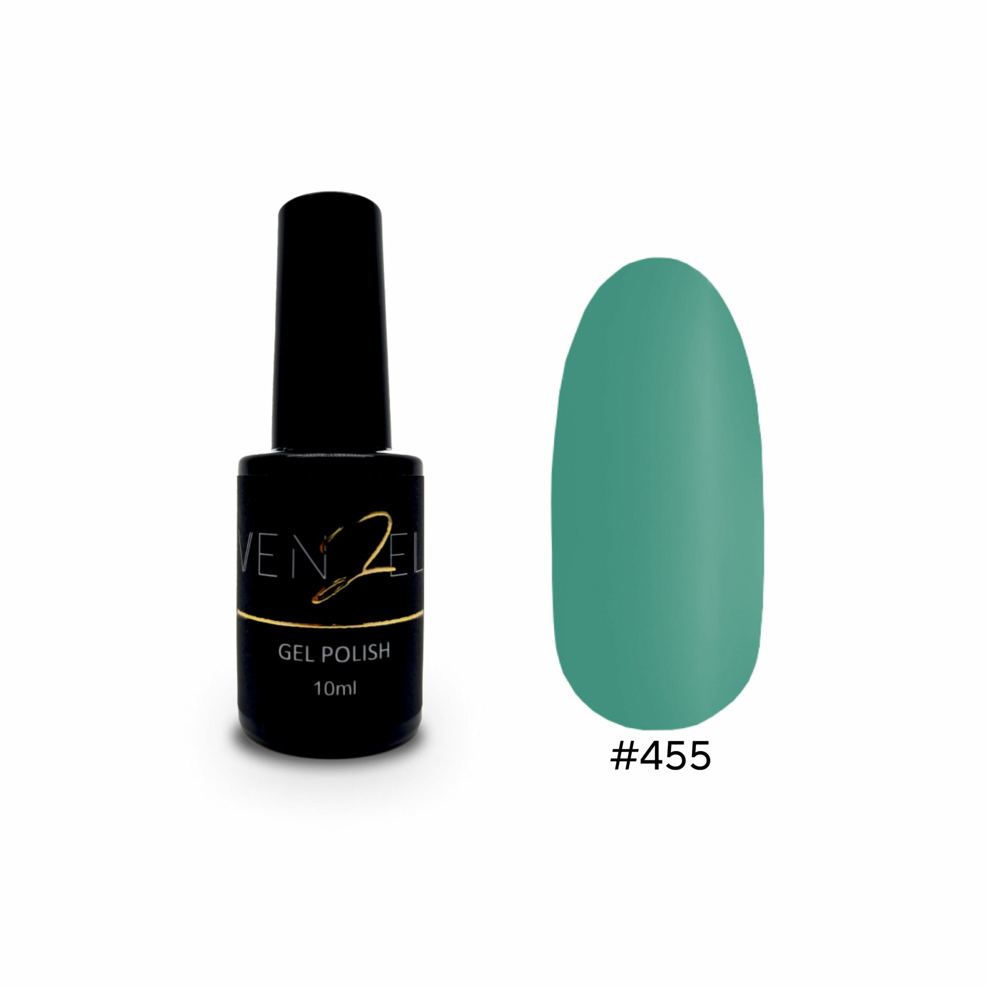 Venzel-455 бирюзовый гель-лак для ногтей плотный 10ml