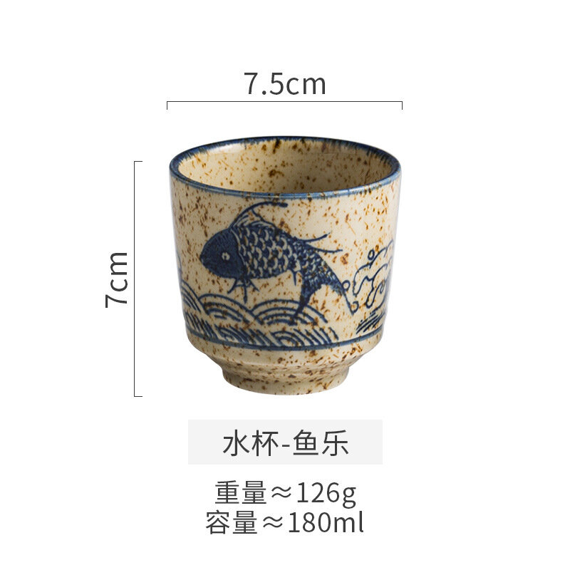 Японский стиль, креативная ретро керамическая чашка для чая, набор для чая, суши-магазин, ручная роспись, чашка для воды, чашка для саке, оптовая продажа для ресторанов