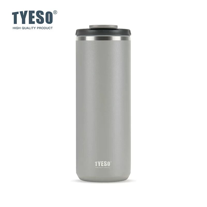 TYESO термос из нержавеющей стали 304, цвет темно-серый, 750 мл - герметичная крышка, портативный для кофе и чая