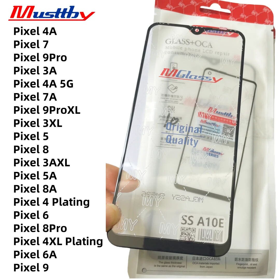 5 шт./лот сенсорное стекло Musttby с OCA для Google Pixel 3 3A AXL 4 4XL 4A 5G 5 5A 6 6A 7A 7 8 8 PRO 9pro XL сенсорный экран