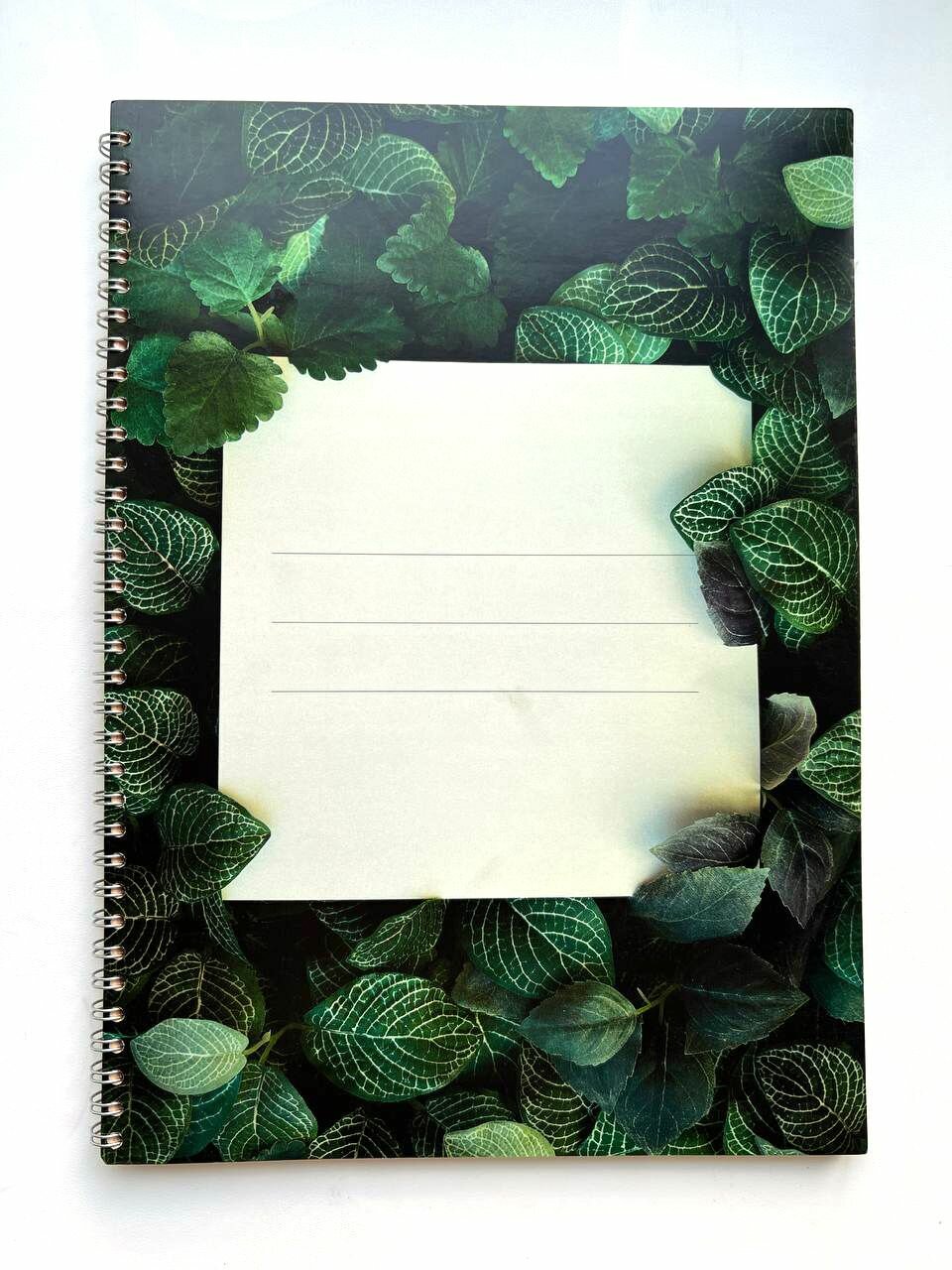 Блокнот / тетрадь для записей в клетку А4 на пружине, 96 л, темно-зеленый