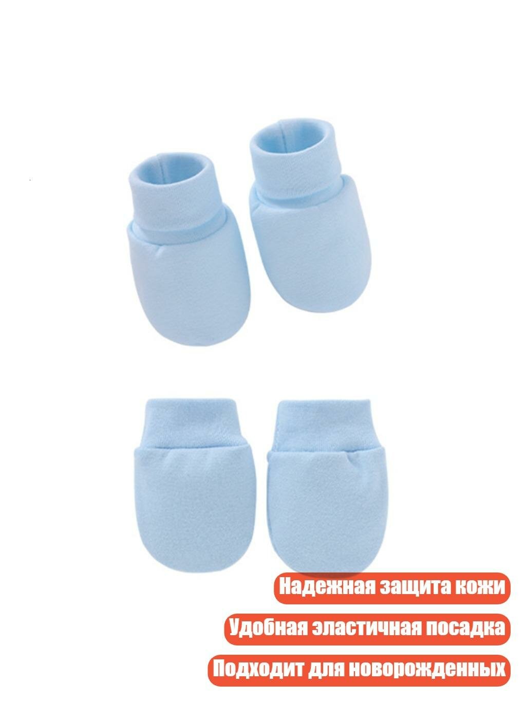 Детские антицарапки для новорожденных 0-12 месяцев, Синий