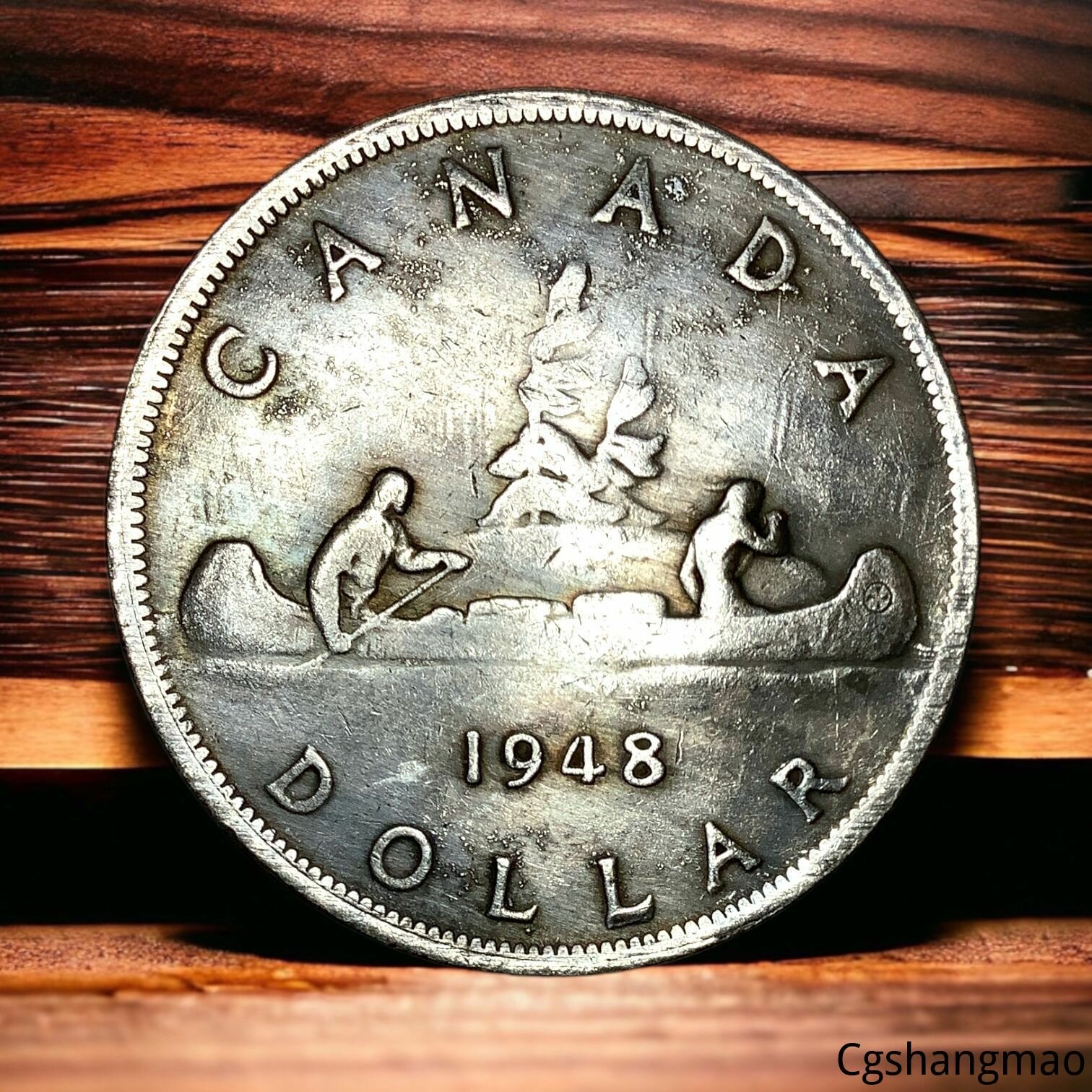 Монета Канада 1 доллар 1948 года. Георг VI. Серебрение
