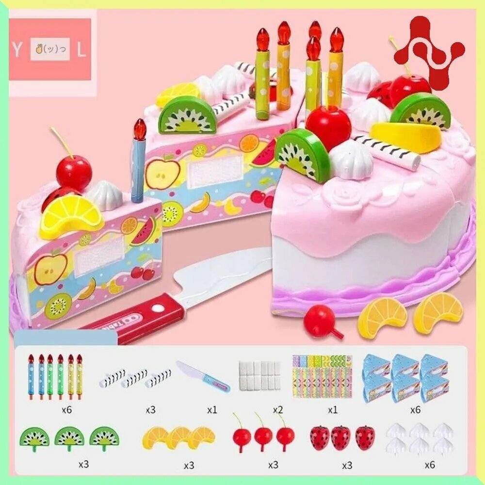 Игрушечный торт для сборки с подсветкой: реалистичный набор для детских праздников и ролевых игр