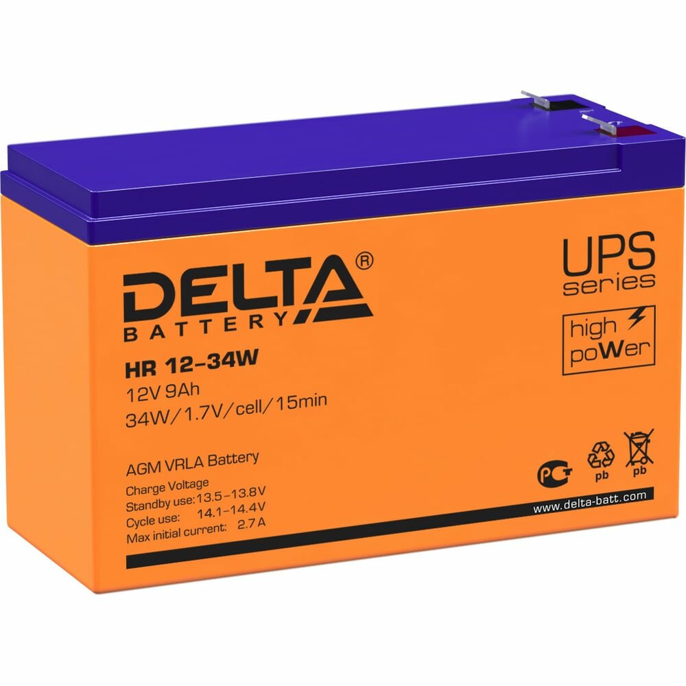 Батарея аккумуляторная Delta HR 12-34 W