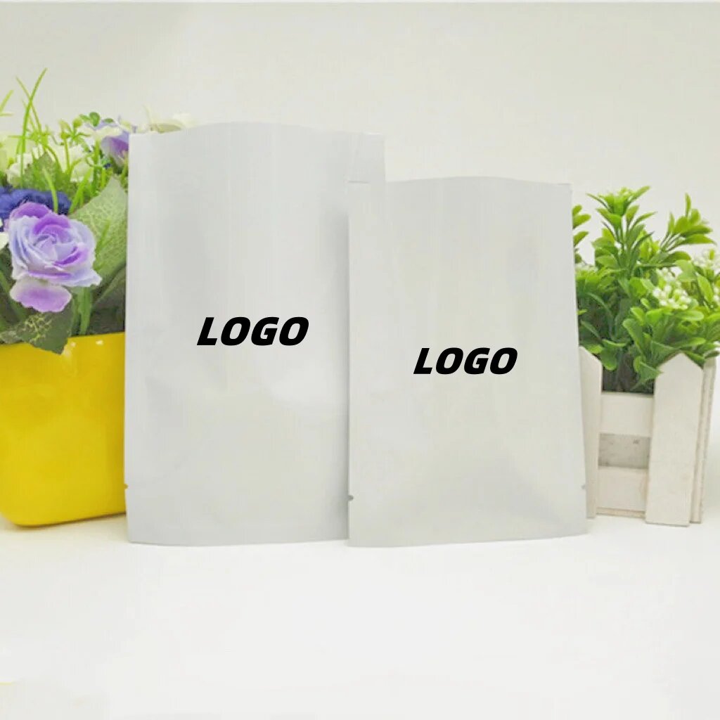 100 шт. Упаковочные пакеты из алюминиевой фольги YUKXIANG Logo Print Two, 10X15см