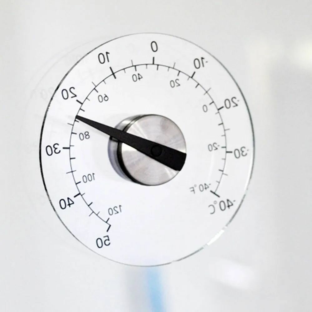 Уличный термометр с жидкостным индикатором -40 C до 50 C, водонепроницаемый, крепление на стекло, шкала Цельсия и Фаренгейта
