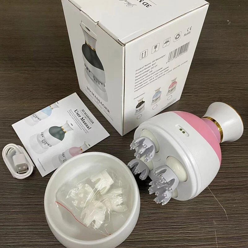 Массажер для головы электрический портативный, уход за здоровьем для роста волос, снятия стресса, разминающий массажер для головы