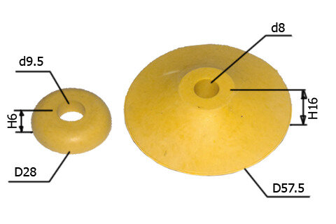 Клапана насоса малыш d-57х8мм h-17мм, d-28х9мм h-6,6мм (компл 2шт), шт