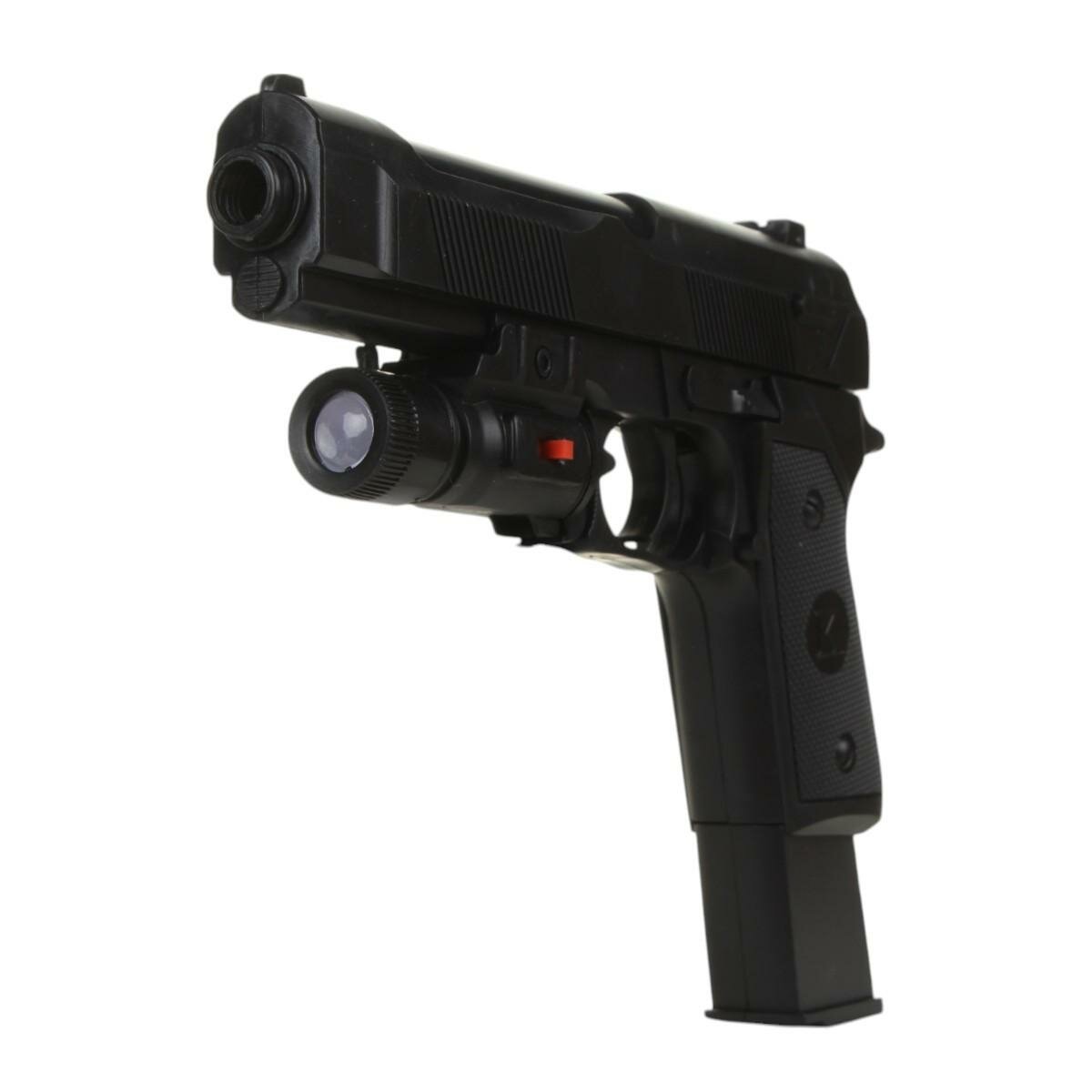 Игрушечный детский пистолет с фонариком, черный, 20см, безопасный для детей