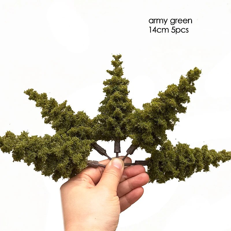 Деревья FunTrying, 14см, army green, 5шт
