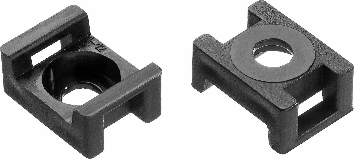 Площадки под хомут-стяжку ЗУБР ПХС-У, 16х23 мм, нейлон, 100 шт, черная, усиленная