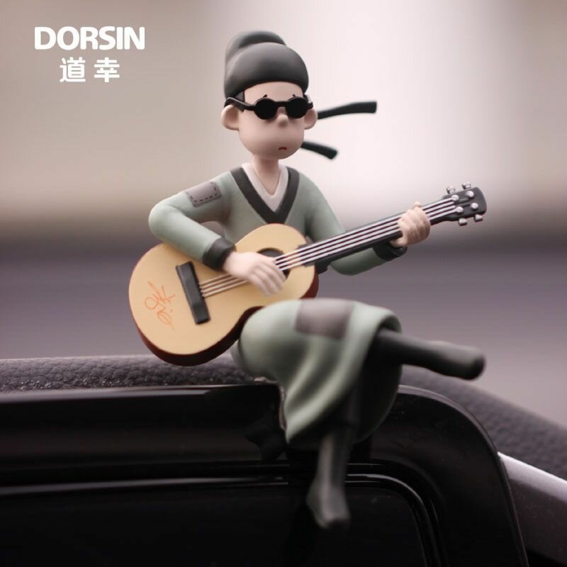 Новая оригинальная фигурка DORSIN Daoxing гитариста Ду Фу, национальный тренд, автомобильный орнамент, фигурка для экрана автомобиля