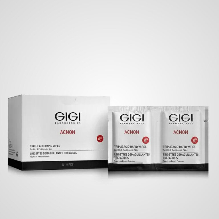 Салфетки-пилинг трехкислотные 30 шт GIGI Acnon Triple Acid Rapid Wipe Салфетки 30 шт