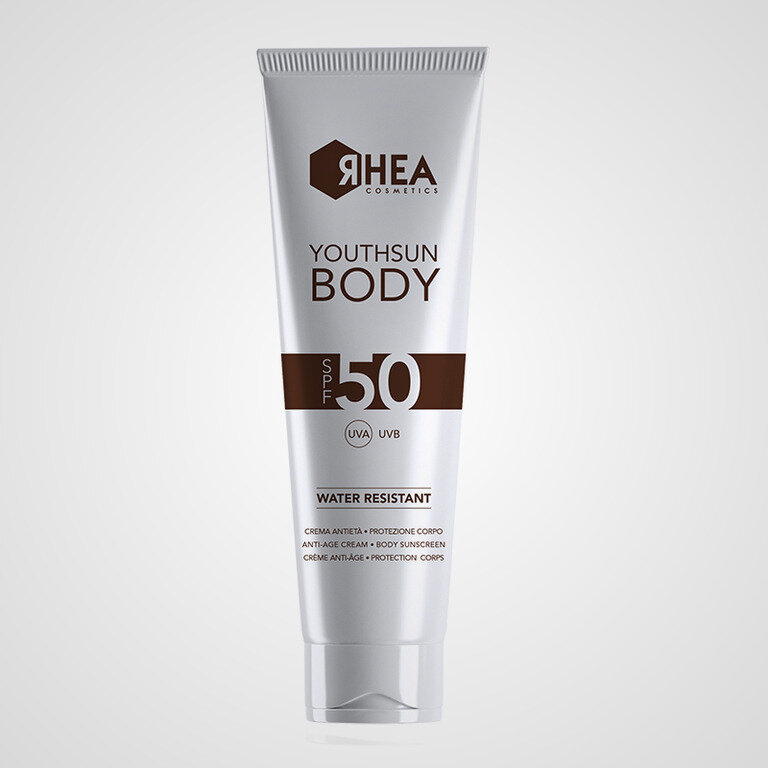 Антивозрастной солнцезащитный лифтинг-крем для тела SPF50 150 мл Rhea YouthSun Body SPF50 Крем 150 мл