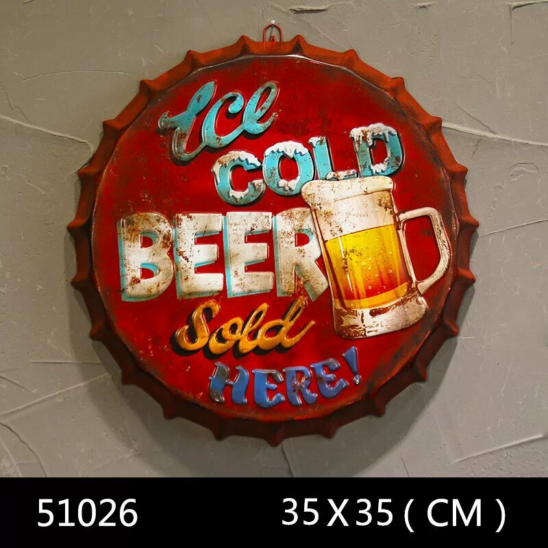 Креативные настенные украшения в индустриальном стиле: ретро-колпачки для пива и бутылок, декор для баров, ресторанов,