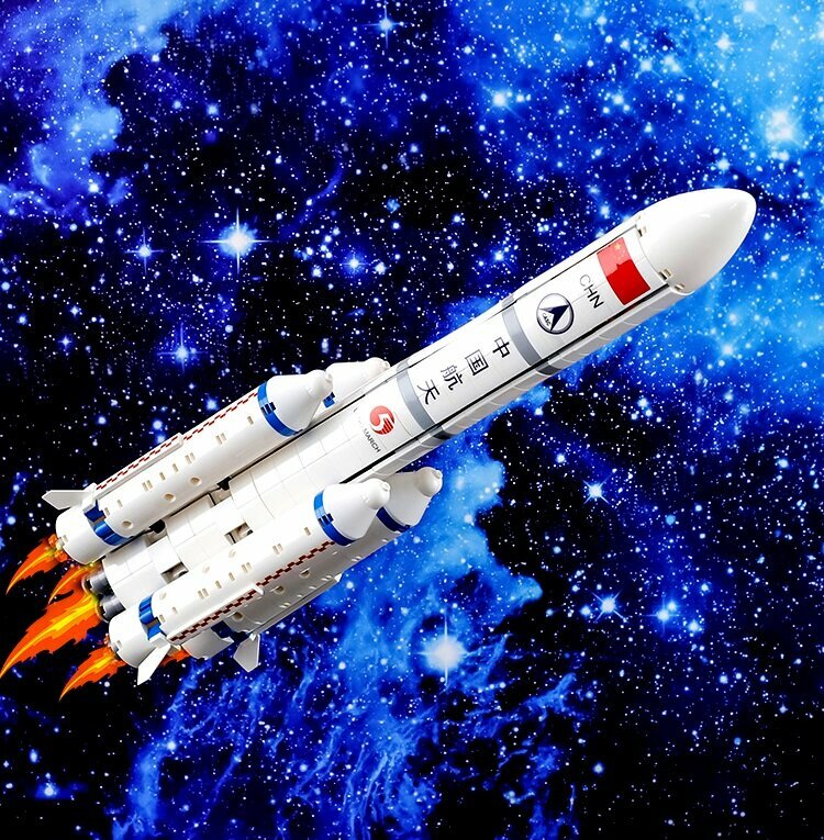 Конструктор 3D из миниблоков Balody Space Long March 5 Ракета со спутником 795 элементов - BA21050