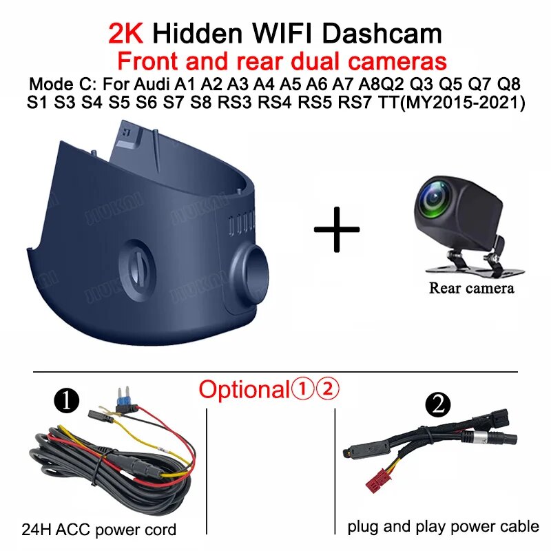 Для Audi A3 A4 A5 A8 A2 Q3 Q5 Q7 Q2 S3 S5 RS3 2016-2019 4K видеорегистратор для автомобильной камеры видеорегистратор WIFI Автомобильный видеорегистратор запись