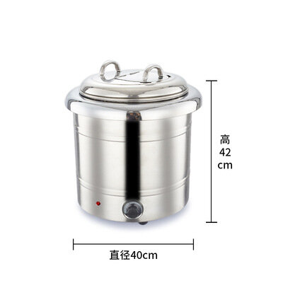 10/13L Электронный подогреватель супа из нержавеющей стали для ресторанов, десертный изолированный горшок для тушеного мяса, черный электрический подогреватель супа