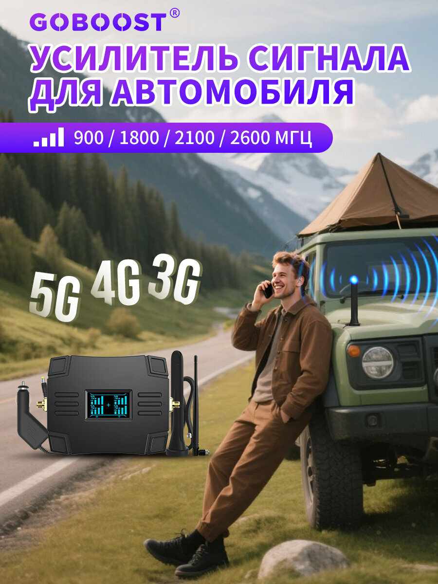 Усилитель сотовой связи автомобильный, 900 1800 2100 2600МГц