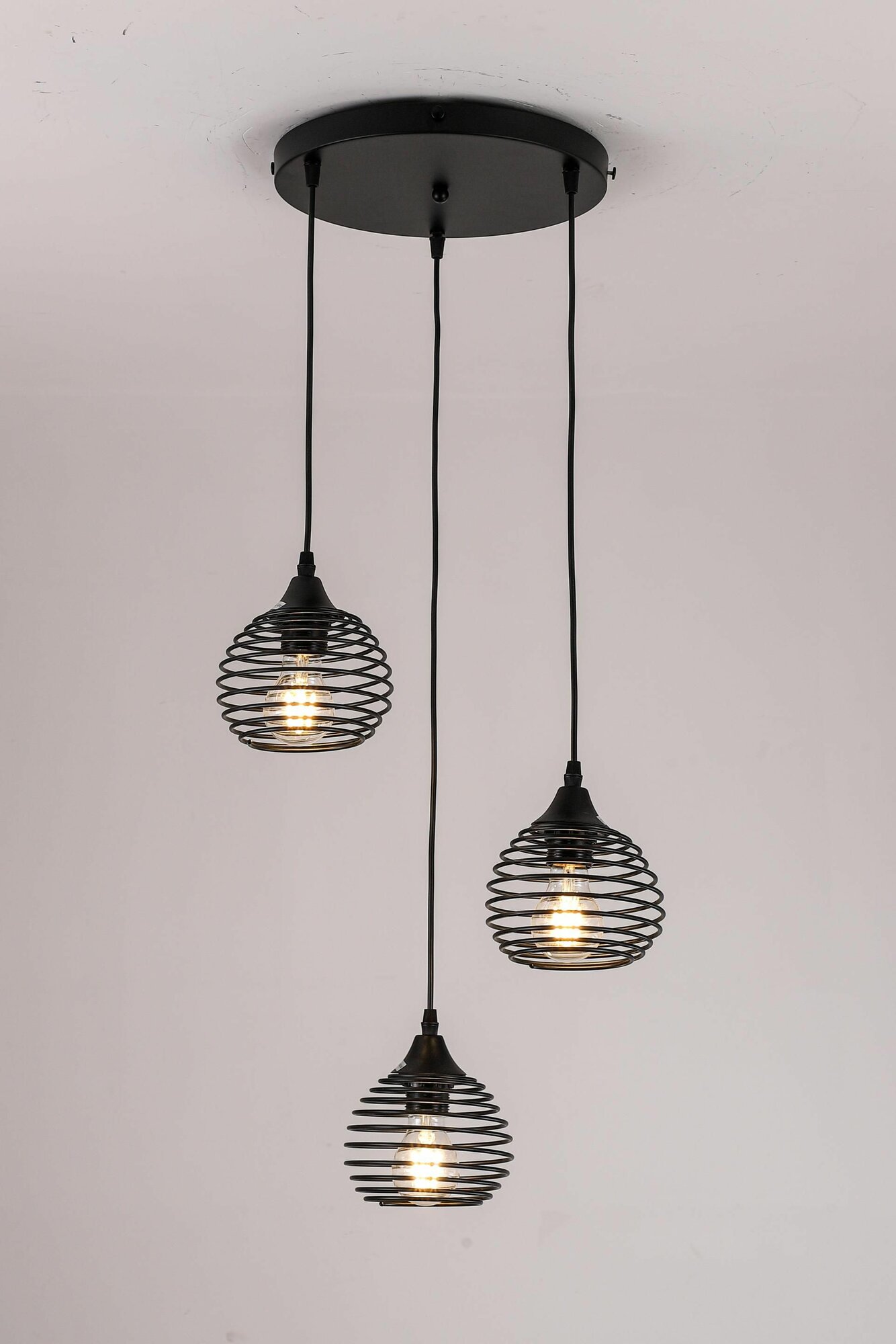 Светильник подвесной росток G22807/3HQ E 3х40W E27 d560 h1000 черный